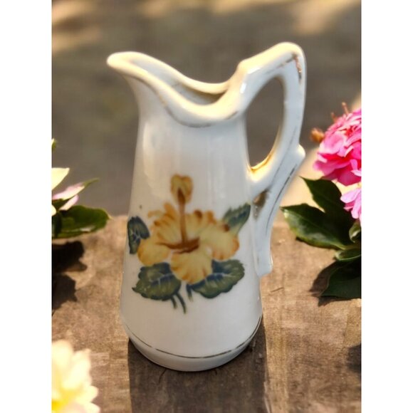 Vintage | Dining | Vintage Japanese Small Porcelain Pitcher Yellow ...